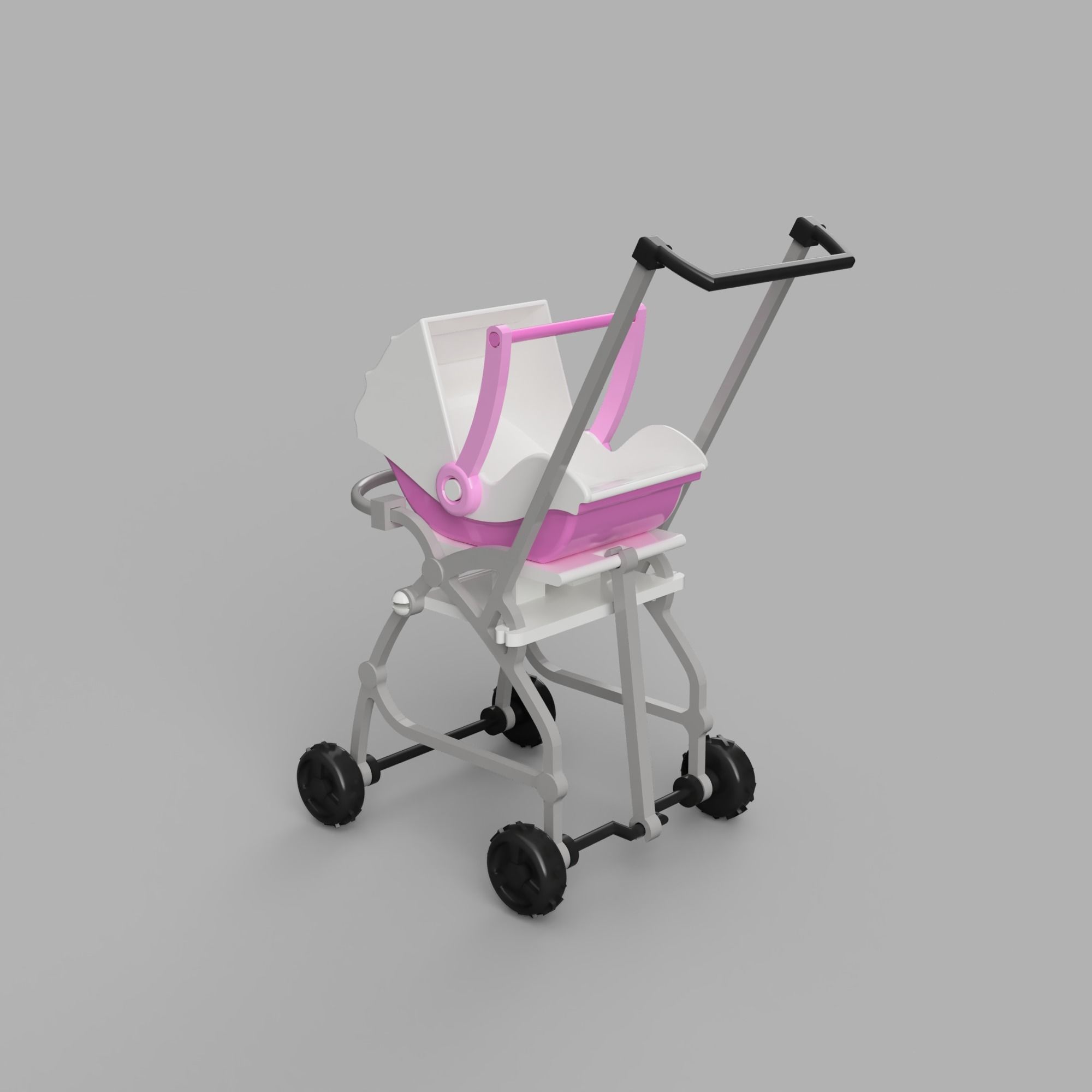 Barbie Stroller and Baby Carry Cot 3D model 3D printable | CGTrader