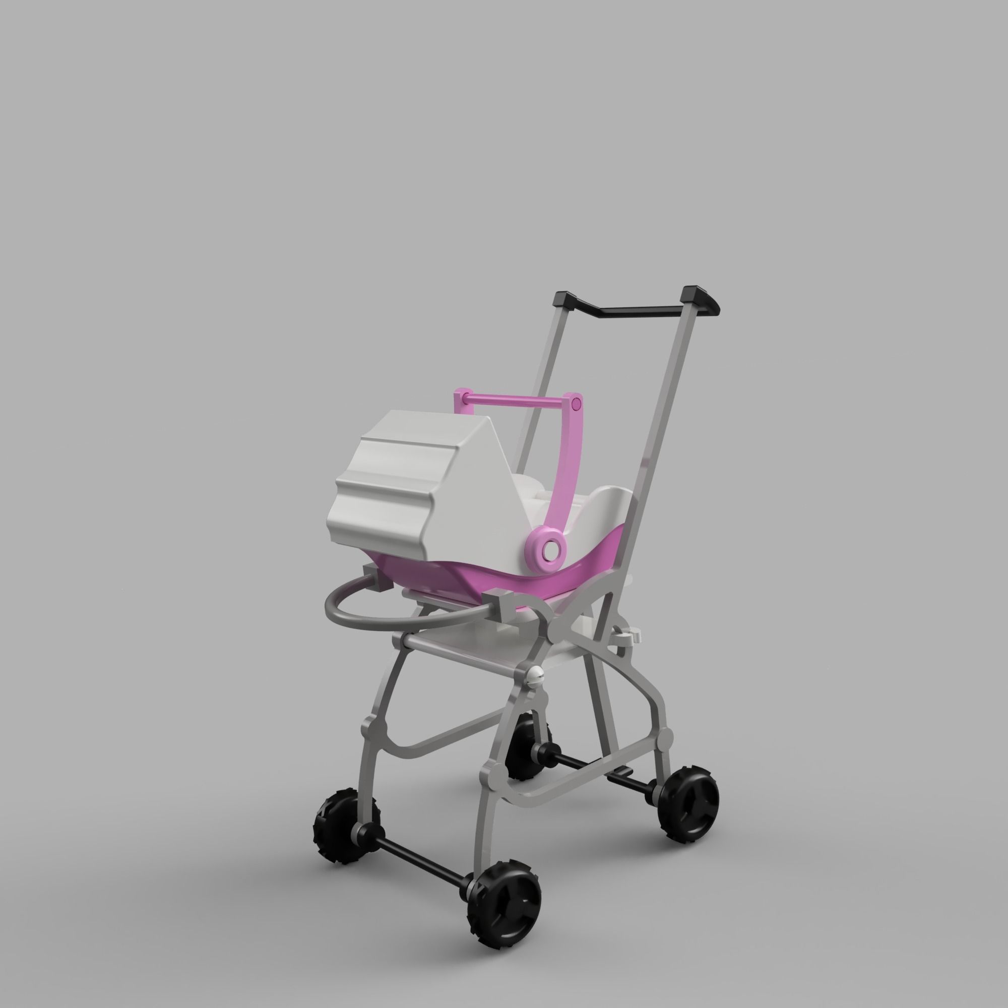 Barbie Stroller and Baby Carry Cot 3D model 3D printable | CGTrader