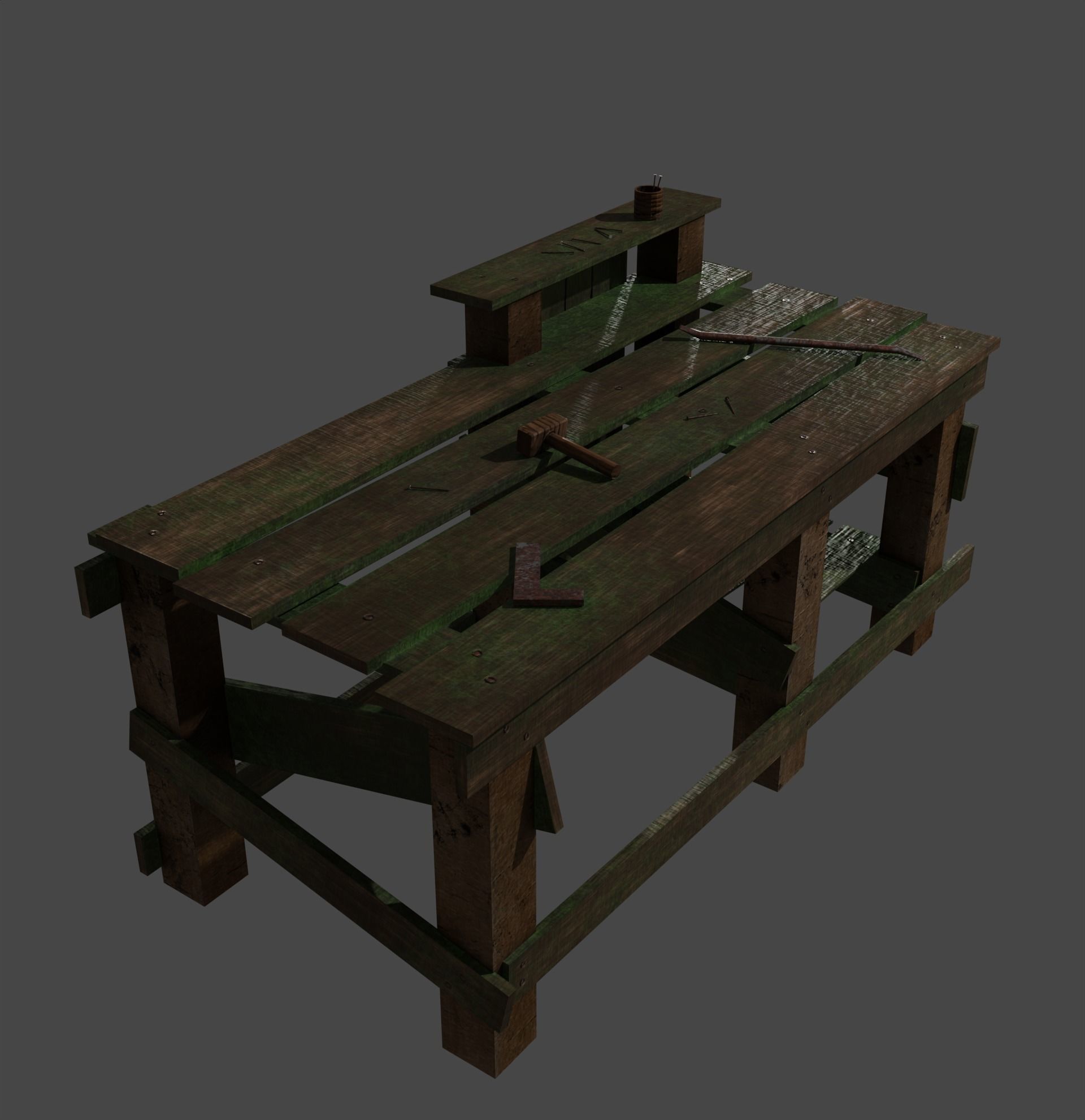 3D model Workbench PBR Low-poly game ready VR / AR / low-poly | CGTrader