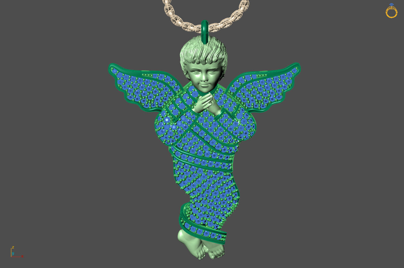 Baby Angel Wings Pendant 3D STL 3DM Wing Jewelry Diamond Luxury 3D ...