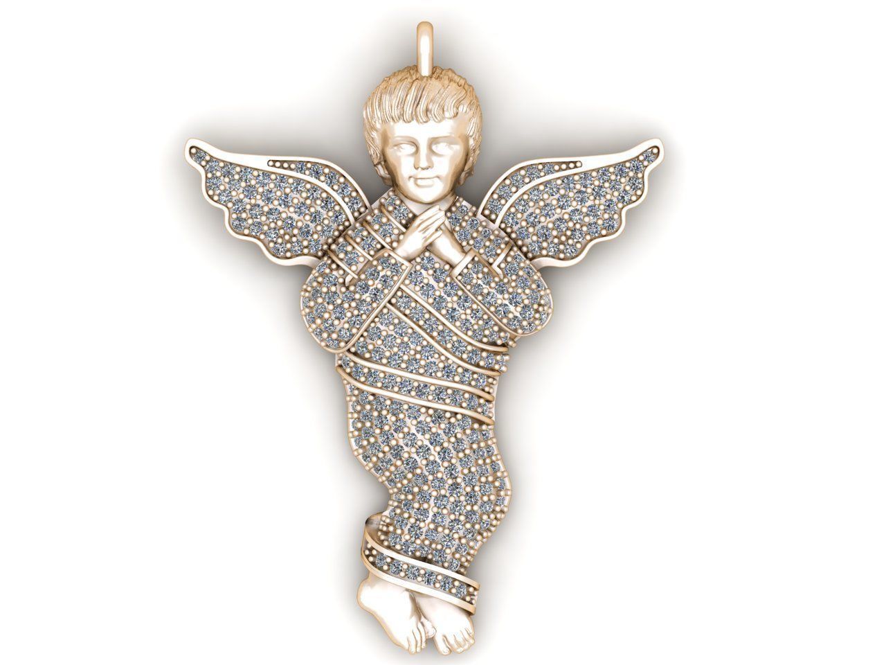Baby Angel Wings Pendant 3D STL 3DM Wing Jewelry Diamond Luxury 3D ...