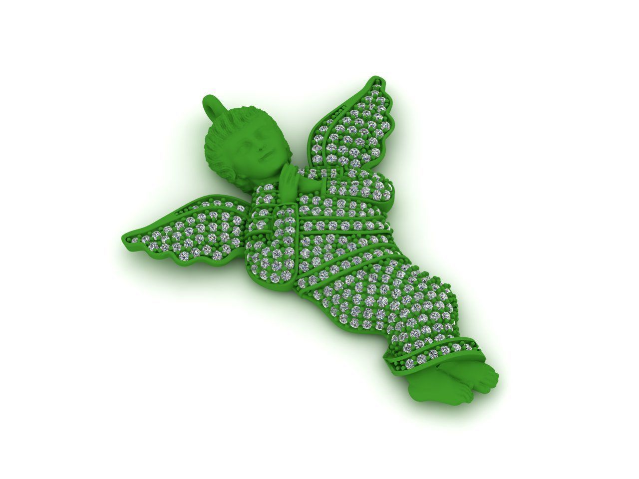 Baby Angel Wings Pendant 3D STL 3DM Wing Jewelry Diamond Luxury 3D ...