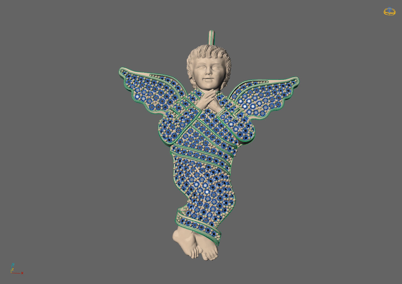 Baby Angel Wings Pendant 3D STL 3DM Wing Jewelry Diamond Luxury 3D ...