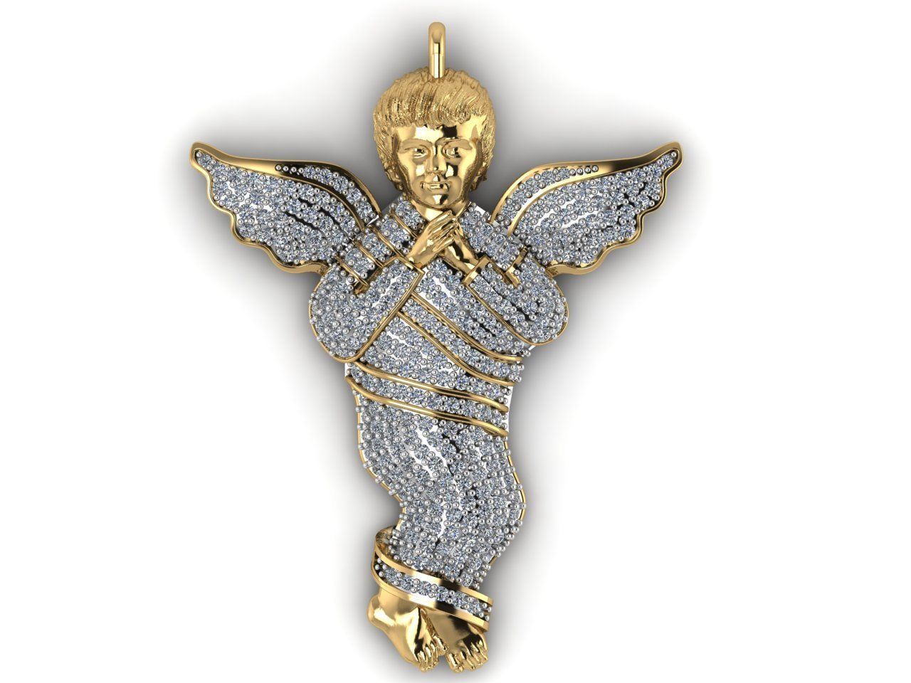 Baby Angel Wings Pendant 3D STL 3DM Wing Jewelry Diamond Luxury 3D ...