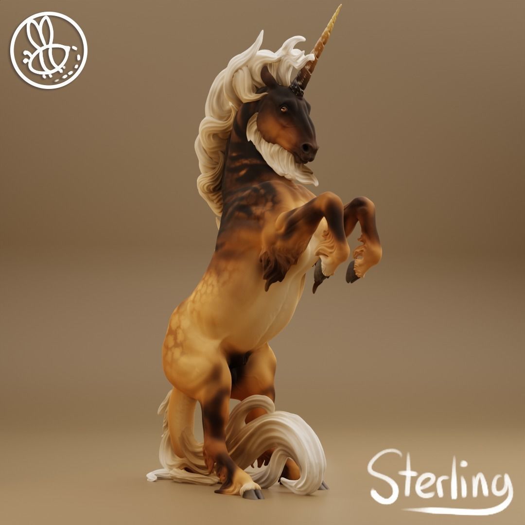 Sterling - Baroque Unicorn Stallion 3D model 3D printable | CGTrader