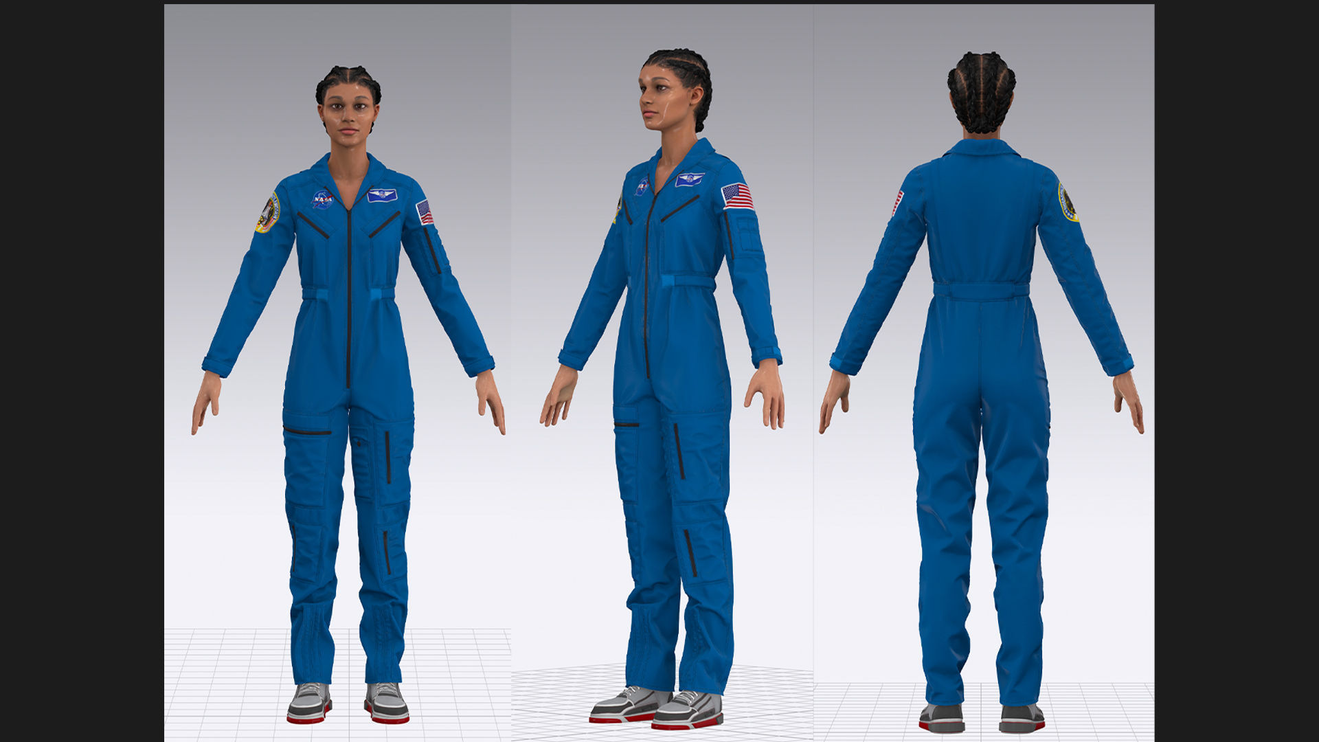 Female Astronaut Flight Suit Marvelous Designer Clo 3D project 3D model ...