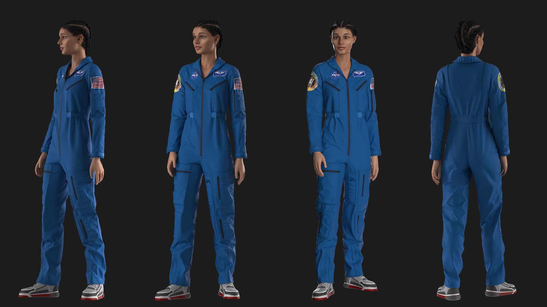 Female Astronaut Flight Suit Marvelous Designer Clo 3D project 3D model | CGTrader