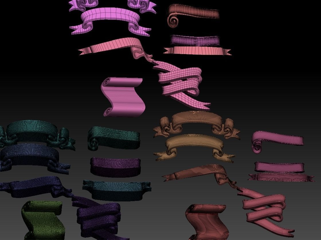 ribbons 3D model | CGTrader
