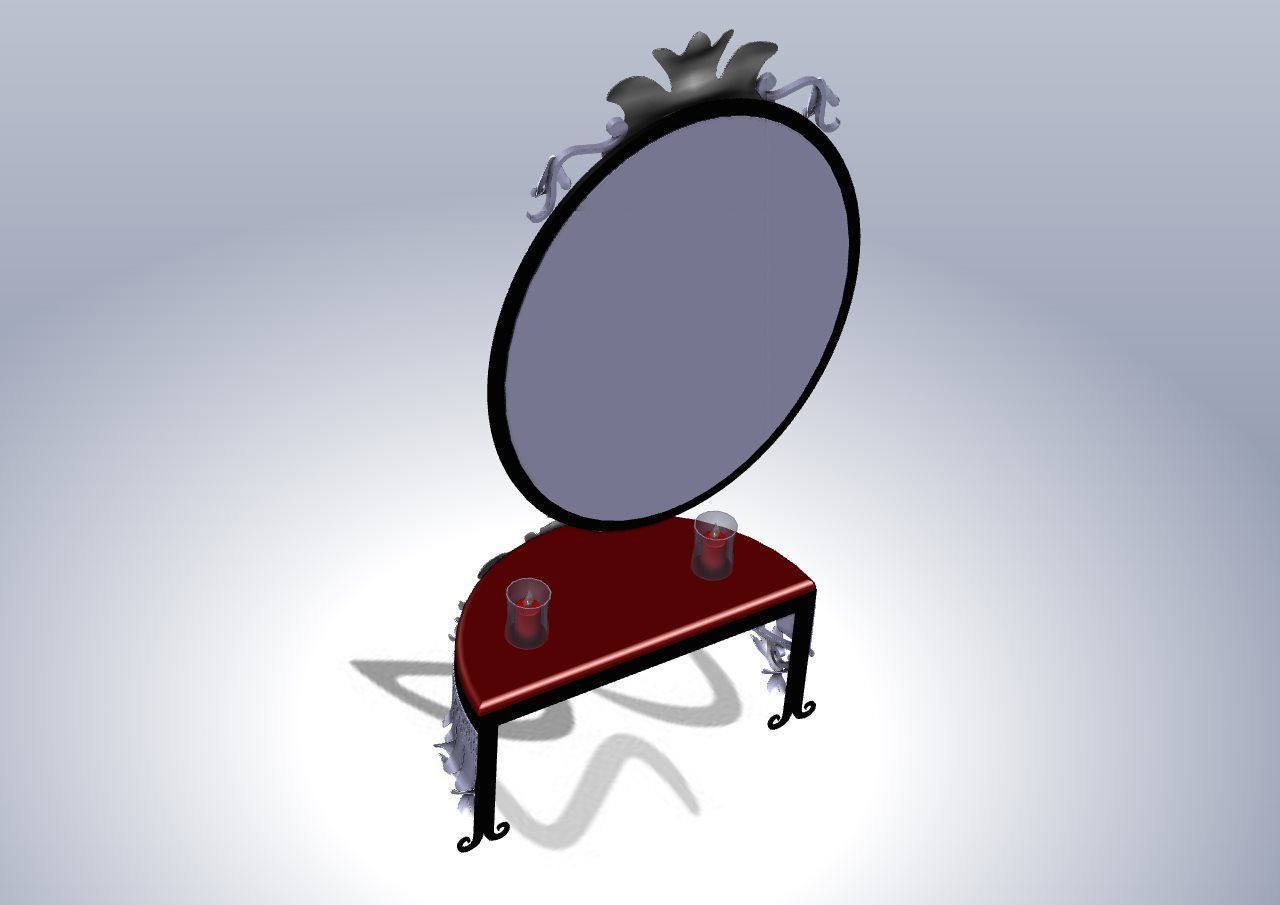 Dracula table of the high vempire mirror and candles 3D model | CGTrader