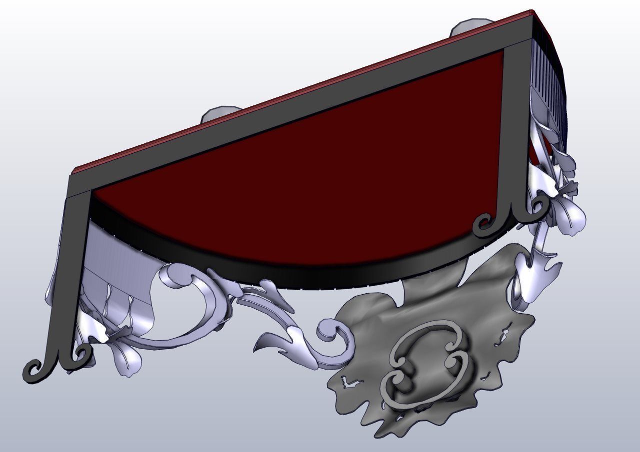 Dracula table of the high vempire mirror and candles 3D model | CGTrader