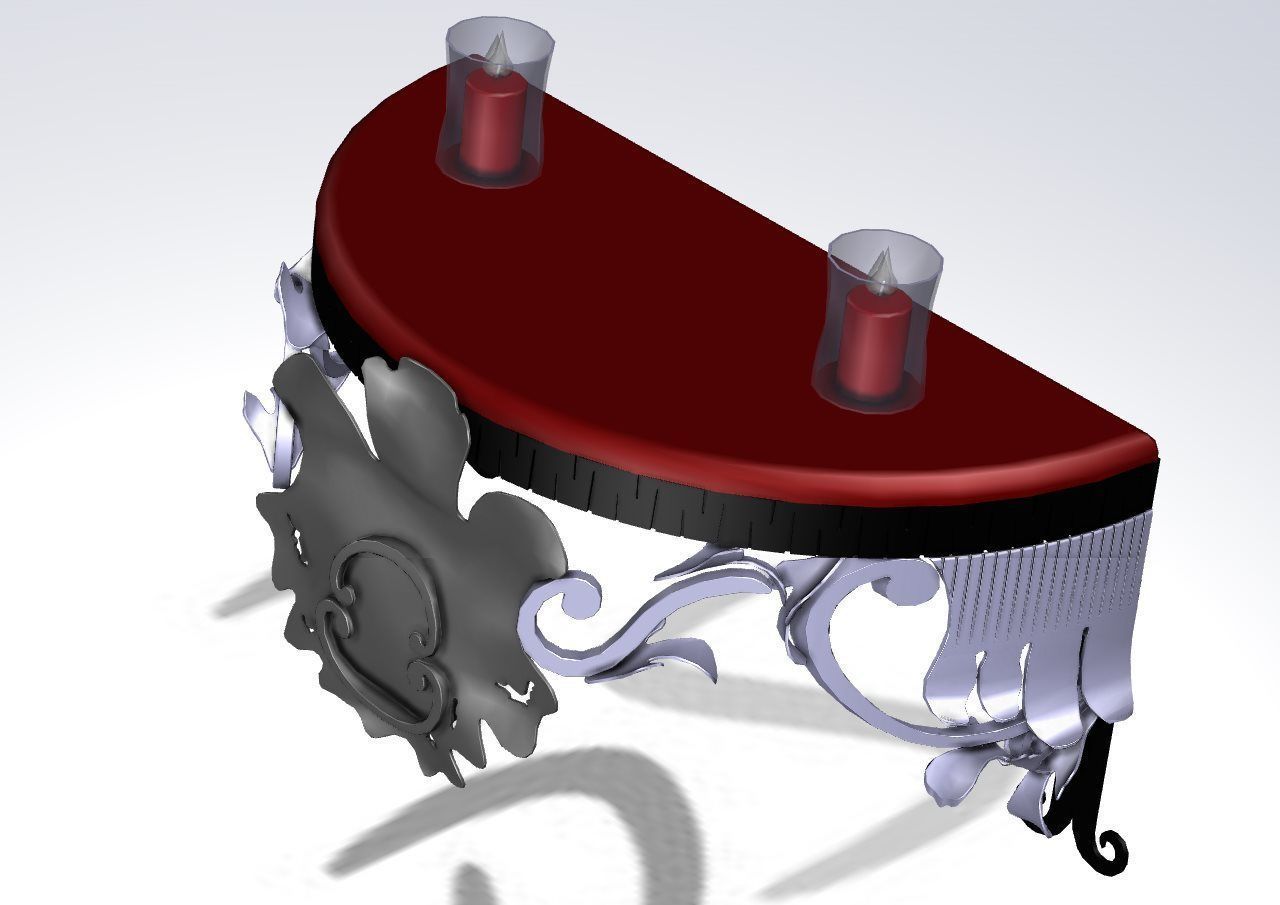 Dracula table of the high vempire mirror and candles 3D model | CGTrader