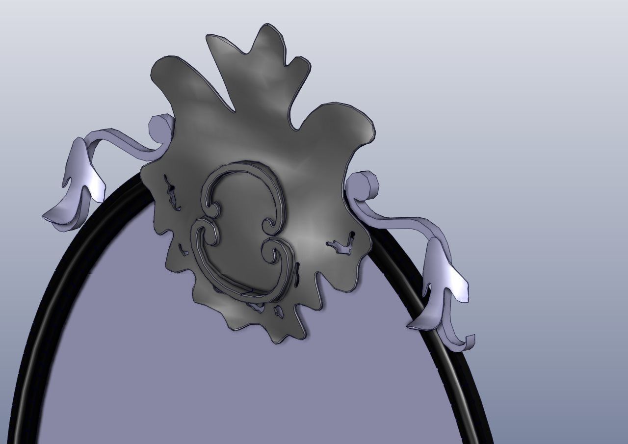 Dracula table of the high vempire mirror and candles 3D model | CGTrader