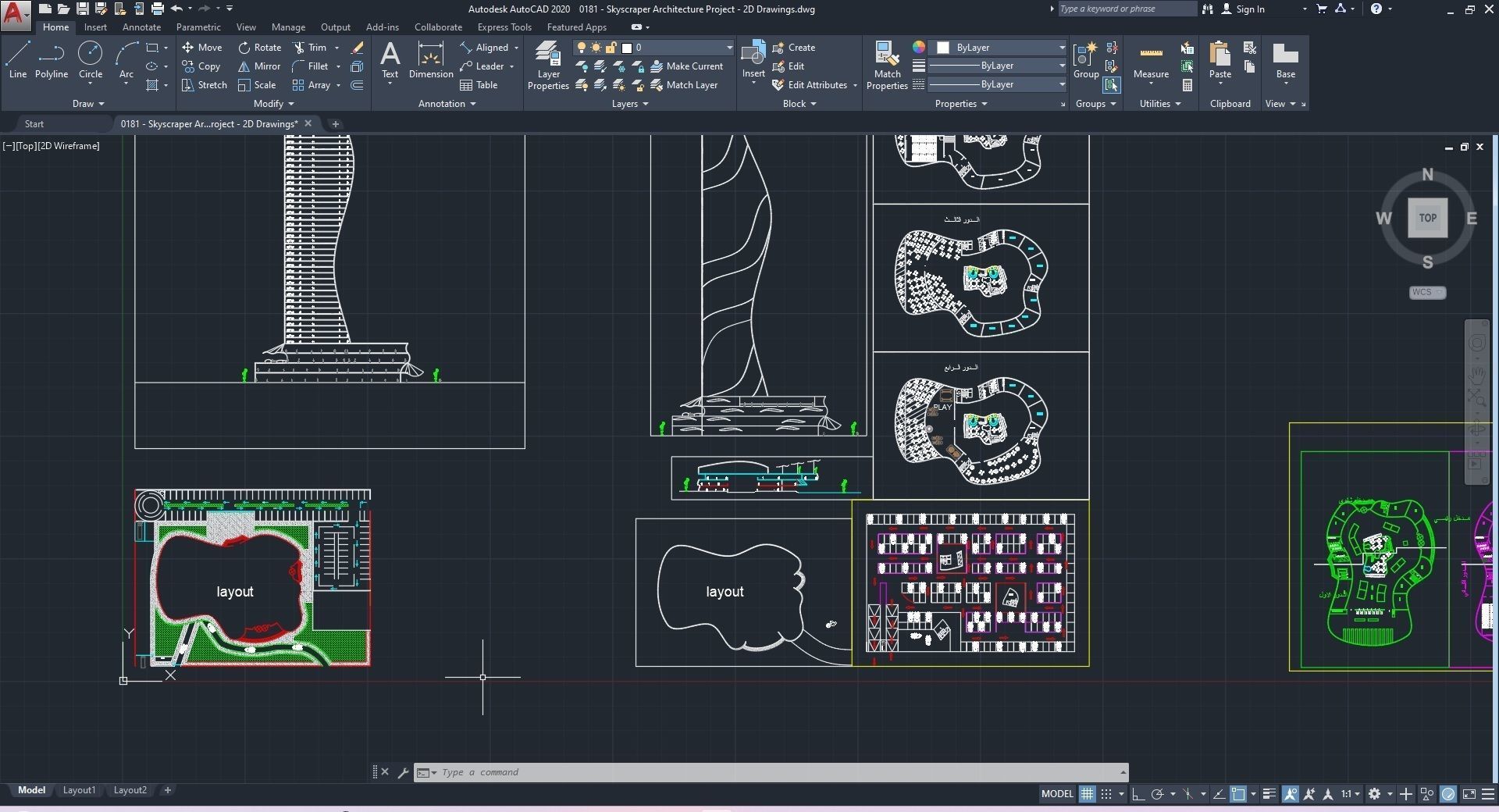 0181 - Skyscraper Architecture 3D Project - 2D Drawings 3D model | CGTrader