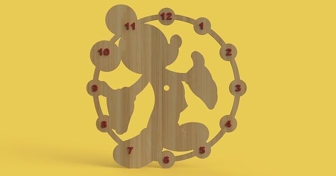 micky clock cnc and 3d print 3D model | CGTrader