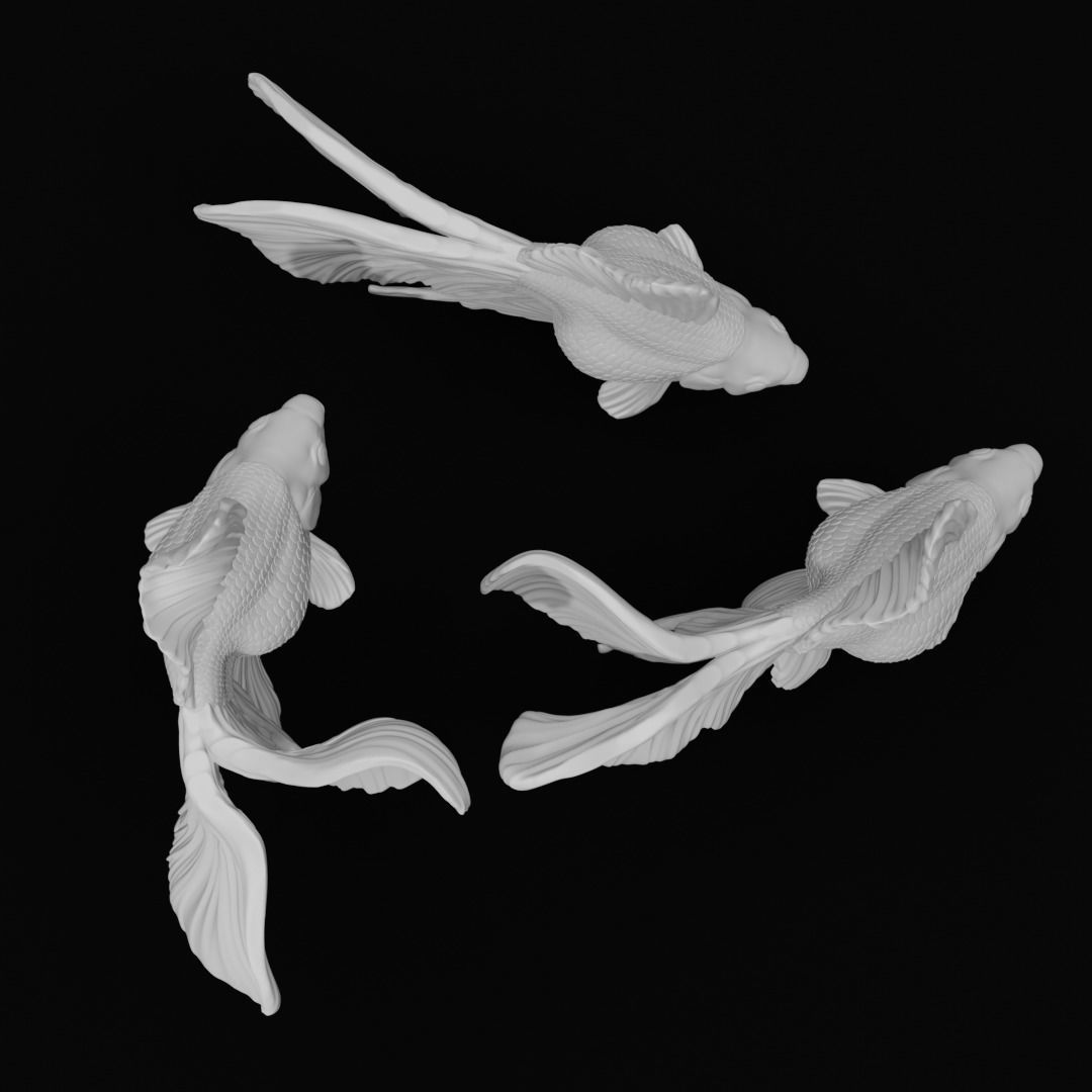 Ryukin Fancy Goldfish - Realistic Fish Pet 3d Print Model 3D model 3D ...