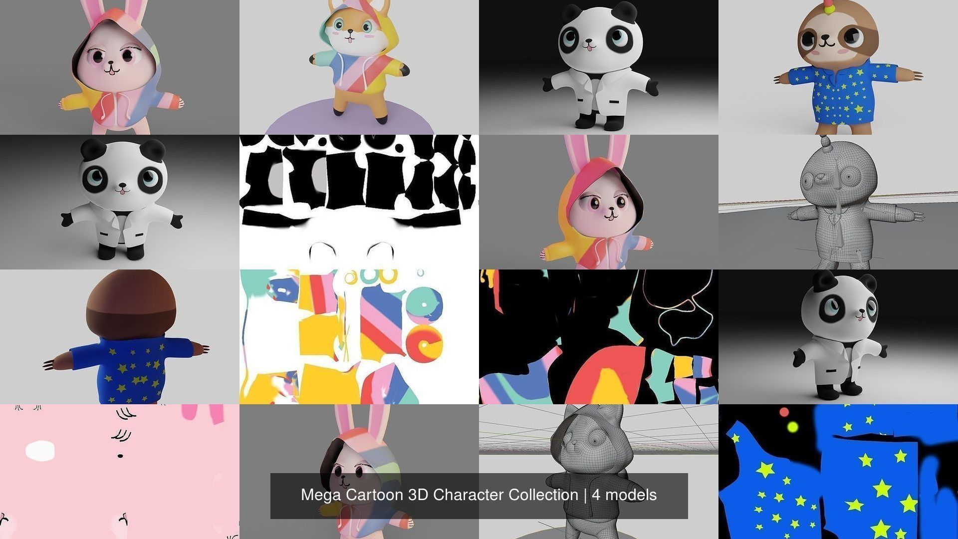 Mega Cartoon 3D Character Collection VR / AR / low-poly | CGTrader