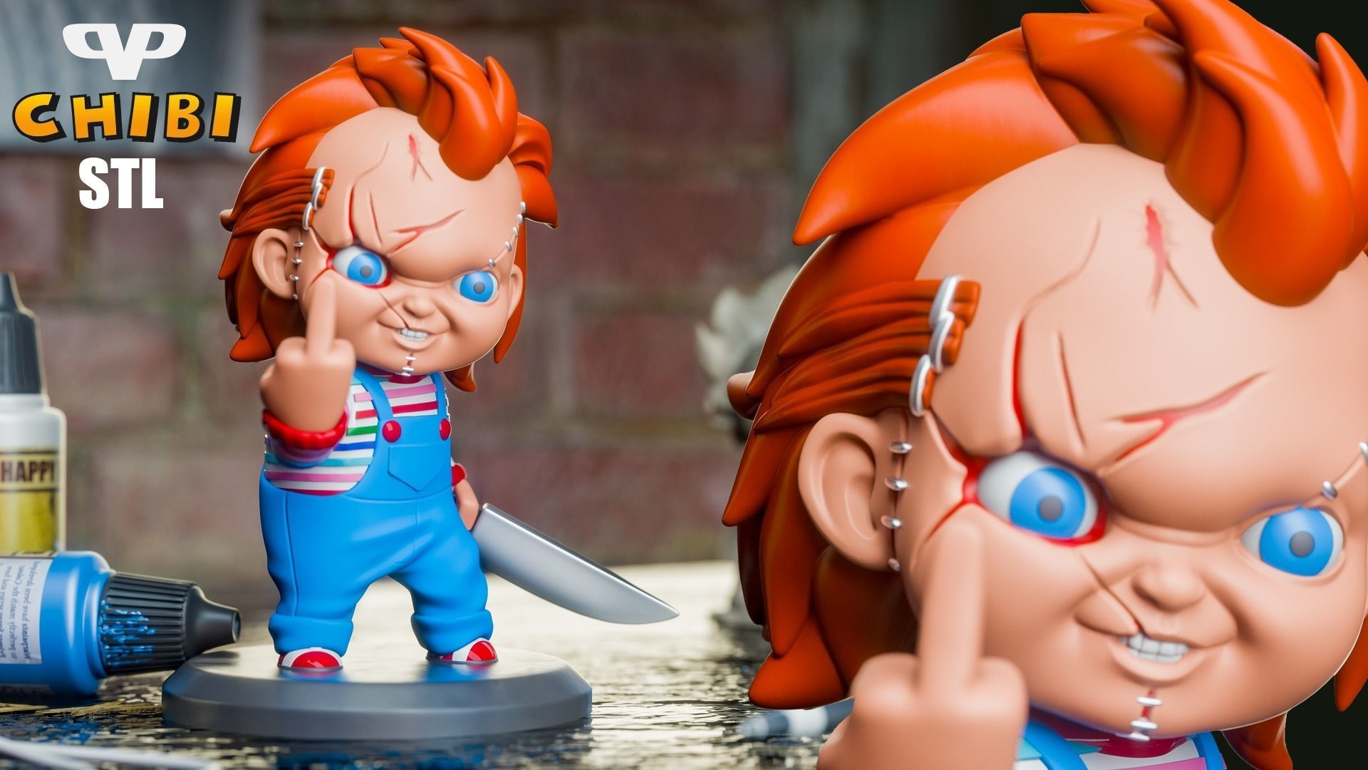 Chucky Chibi STL for 3D Printing ChibiSTL 3D model 3D printable | CGTrader