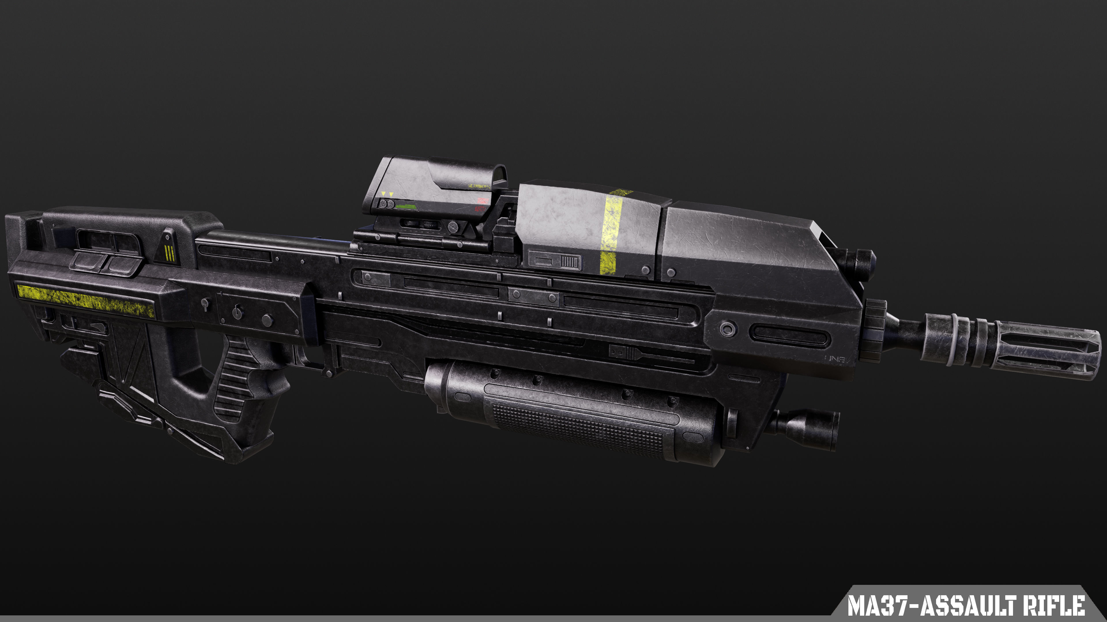 3D model MA 37 Assault Riffle Halo VR / AR / low-poly | CGTrader