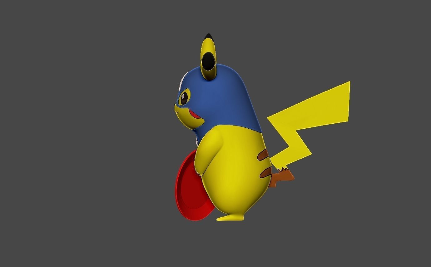 Pokemon pikachu cosplay captain america FREE free 3D model 3D printable ...