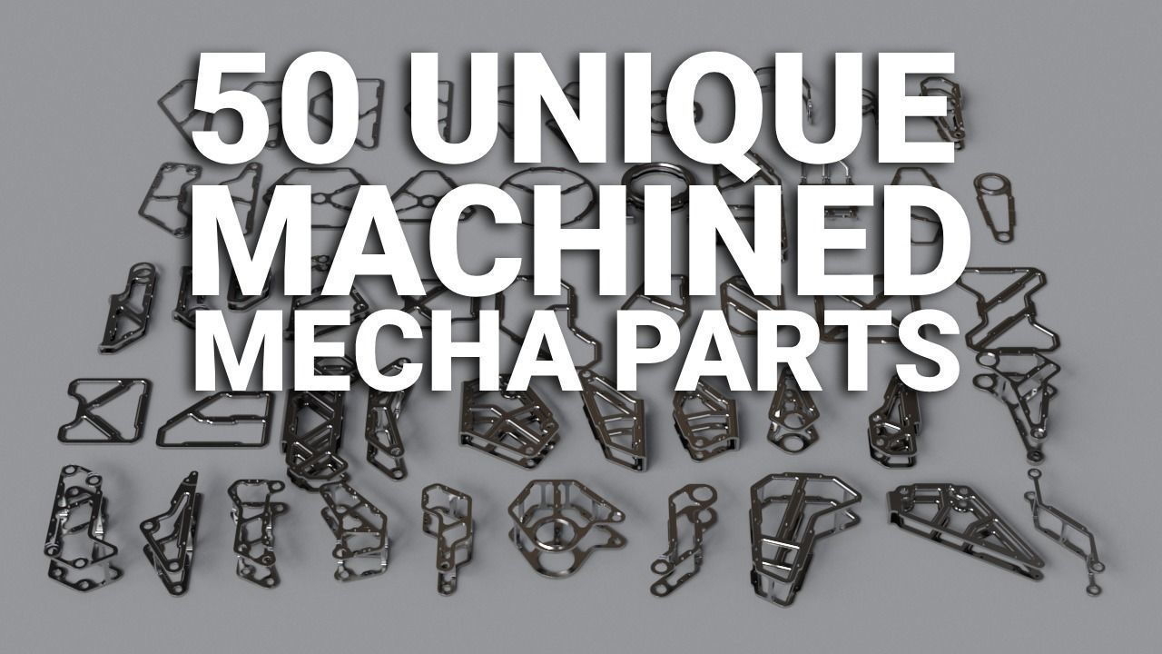 Machined Mecha Parts Kit-Bash 3D model | CGTrader