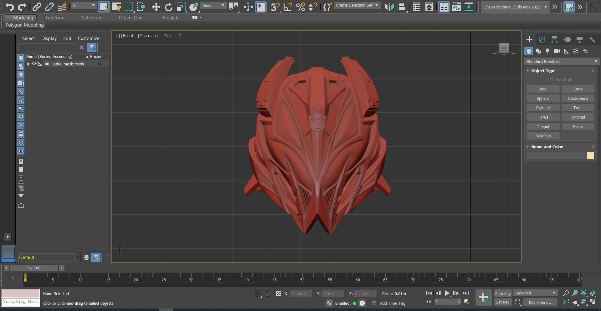 Transformers Comicave Bumblebee Head Mask High Quality Model 3D model ...