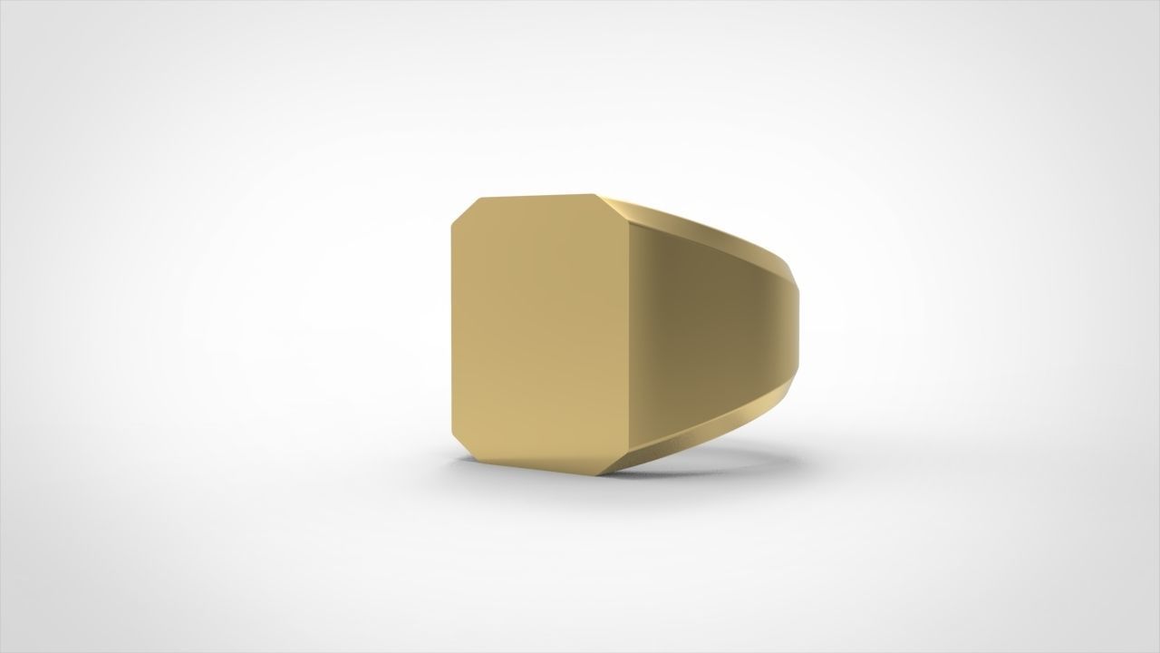 Signet ring 2 models 4 sizes 3D model 3D printable | CGTrader