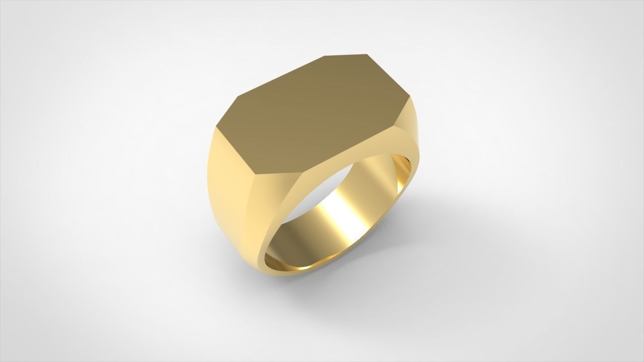 Signet ring 2 models 4 sizes 3D model 3D printable | CGTrader