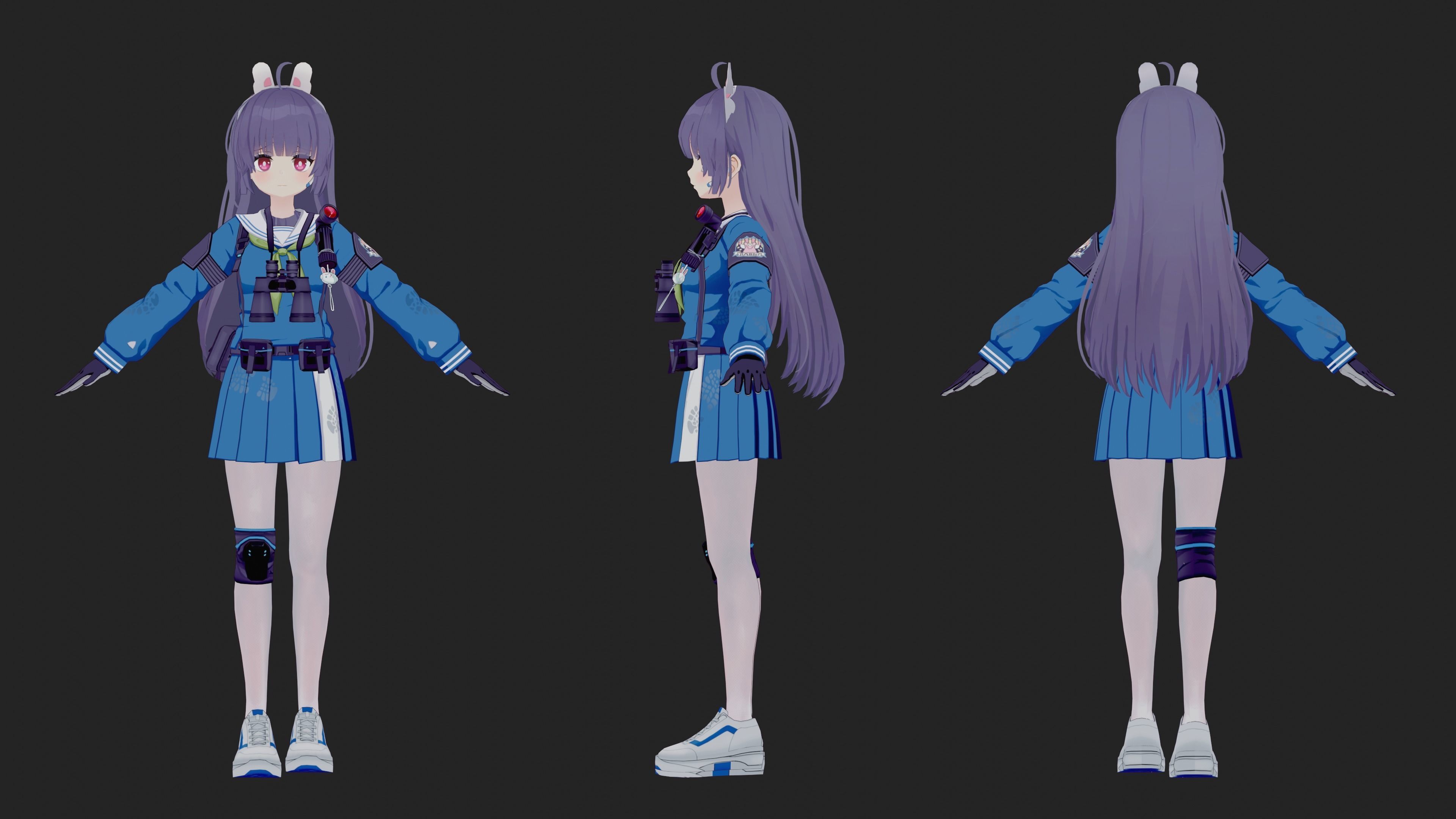 3D model Anime Girl 3D Model Rigged VR / AR / low-poly | CGTrader