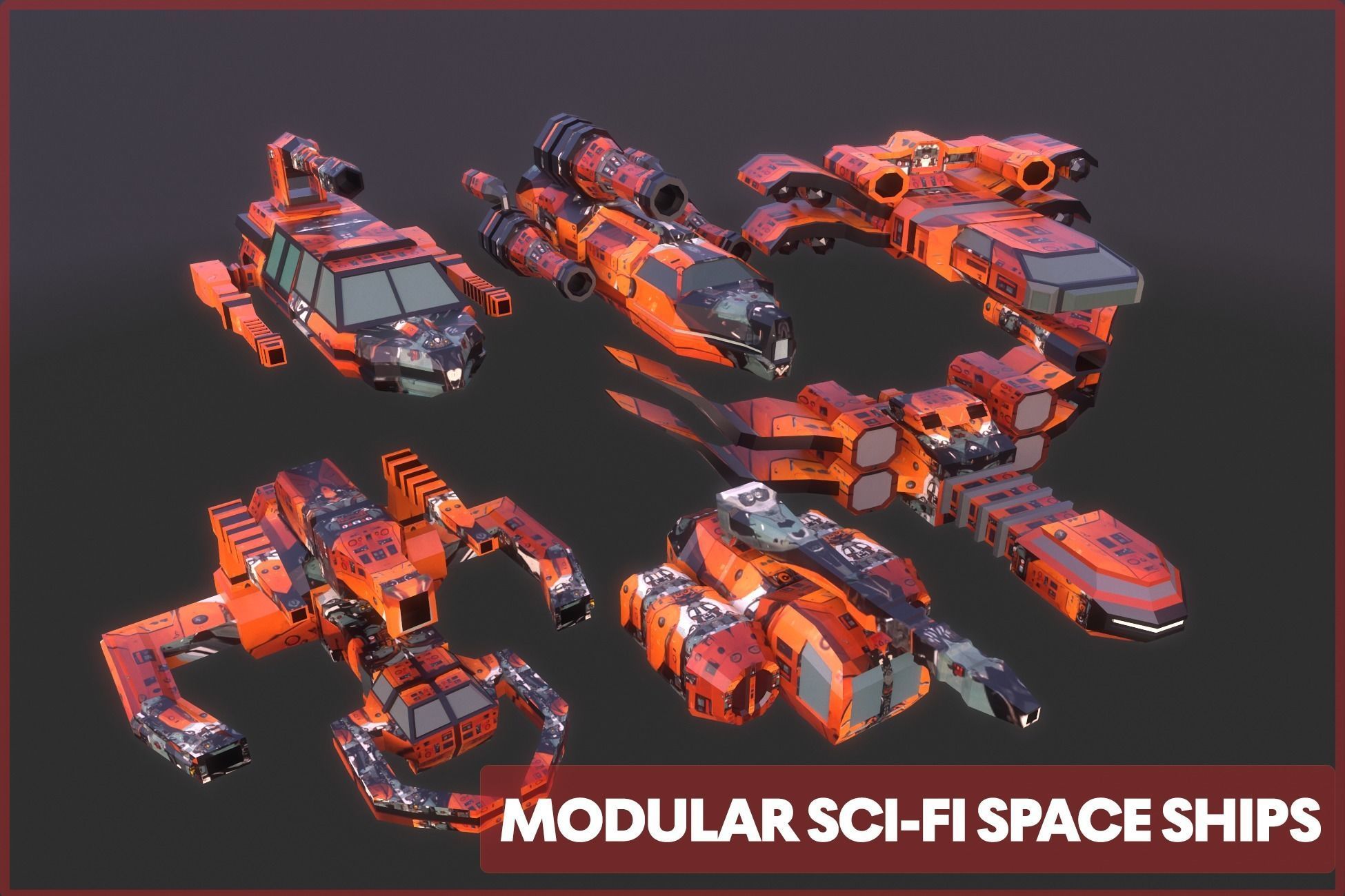 Modular Space Ships 3D model | CGTrader