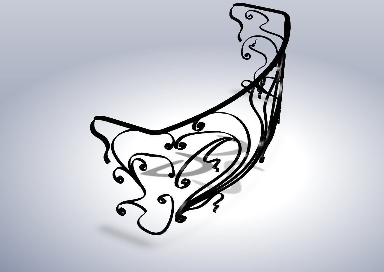 Art french handrail sample for balcony 3D model | CGTrader