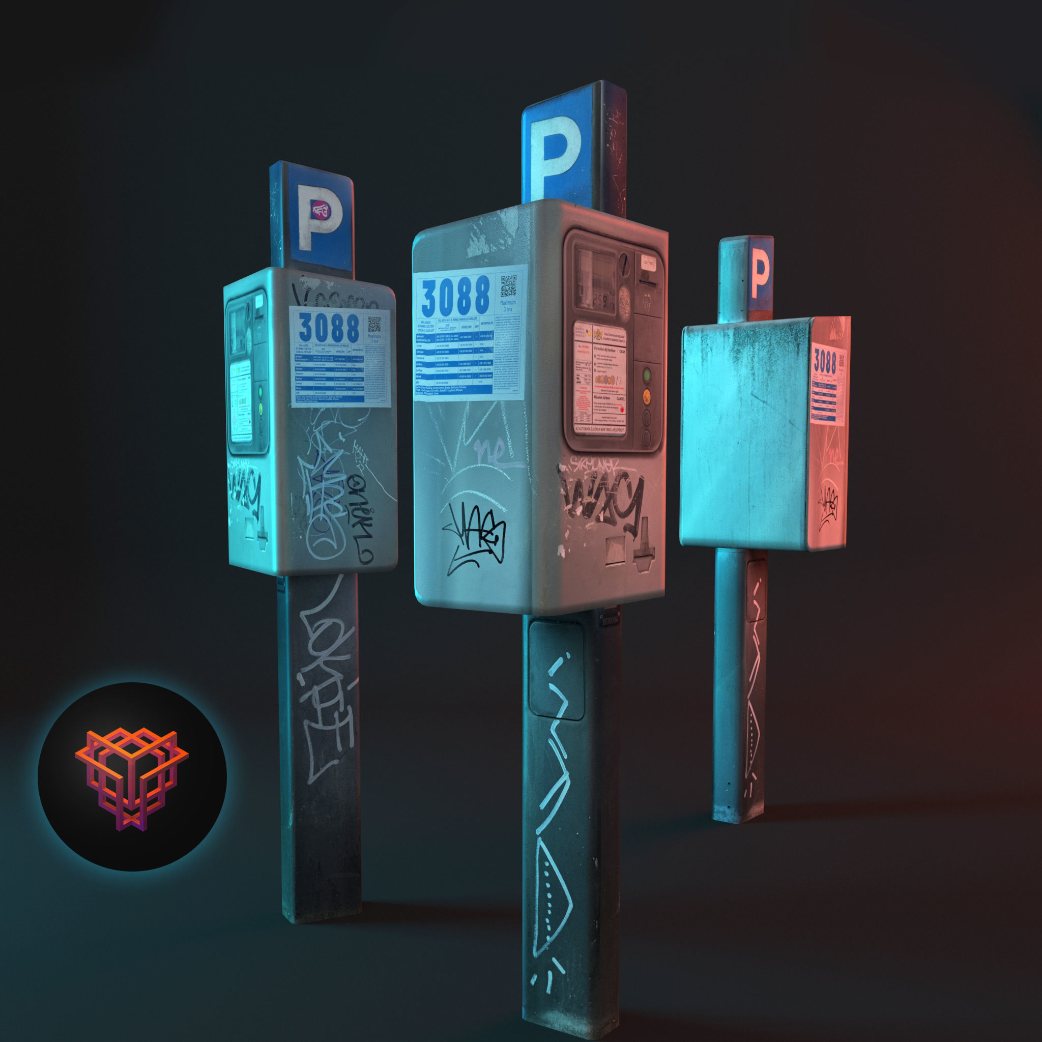 3D model Parking meters VR / AR / low-poly | CGTrader