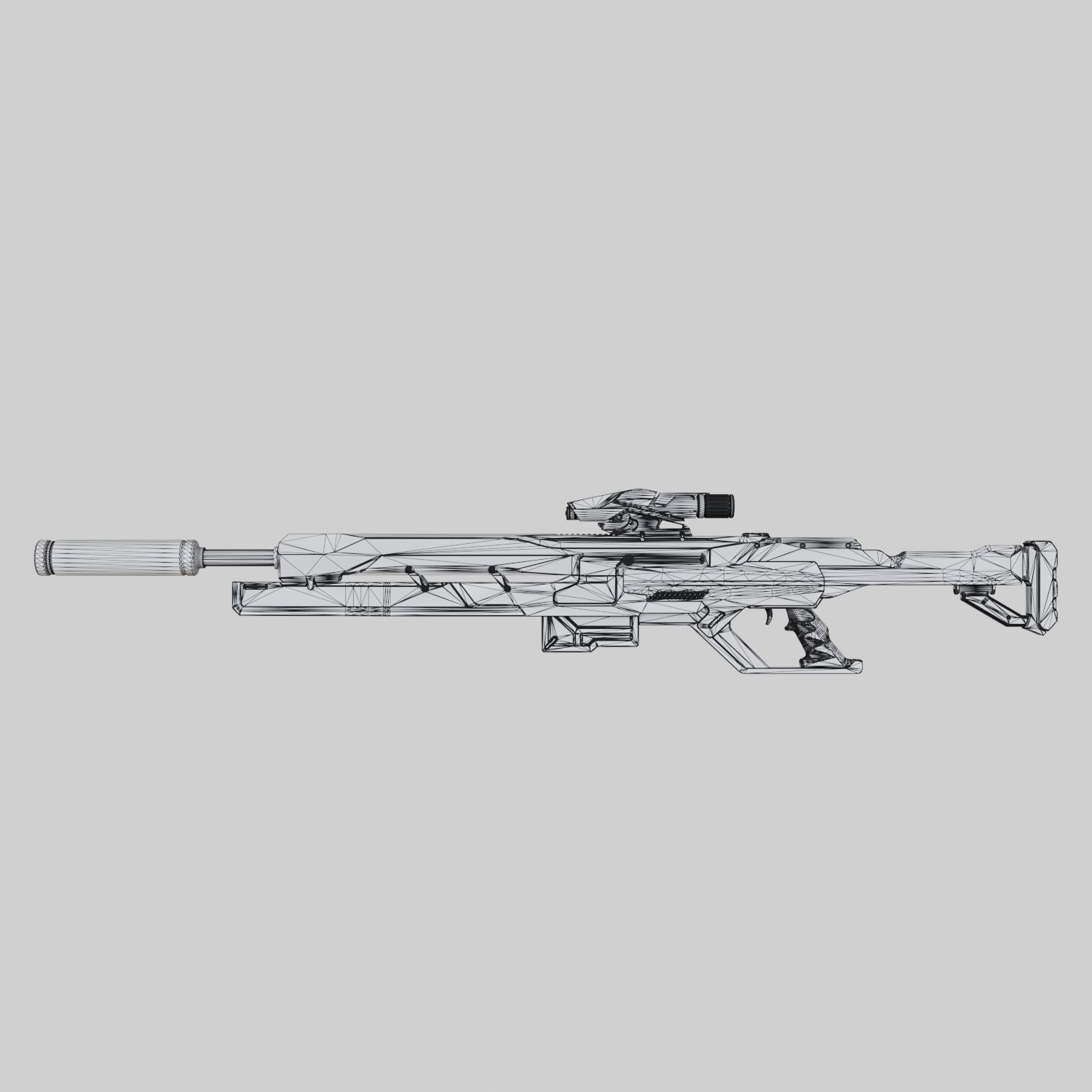 3D model Sci-Fi Sniper Rifle VR / AR / low-poly | CGTrader
