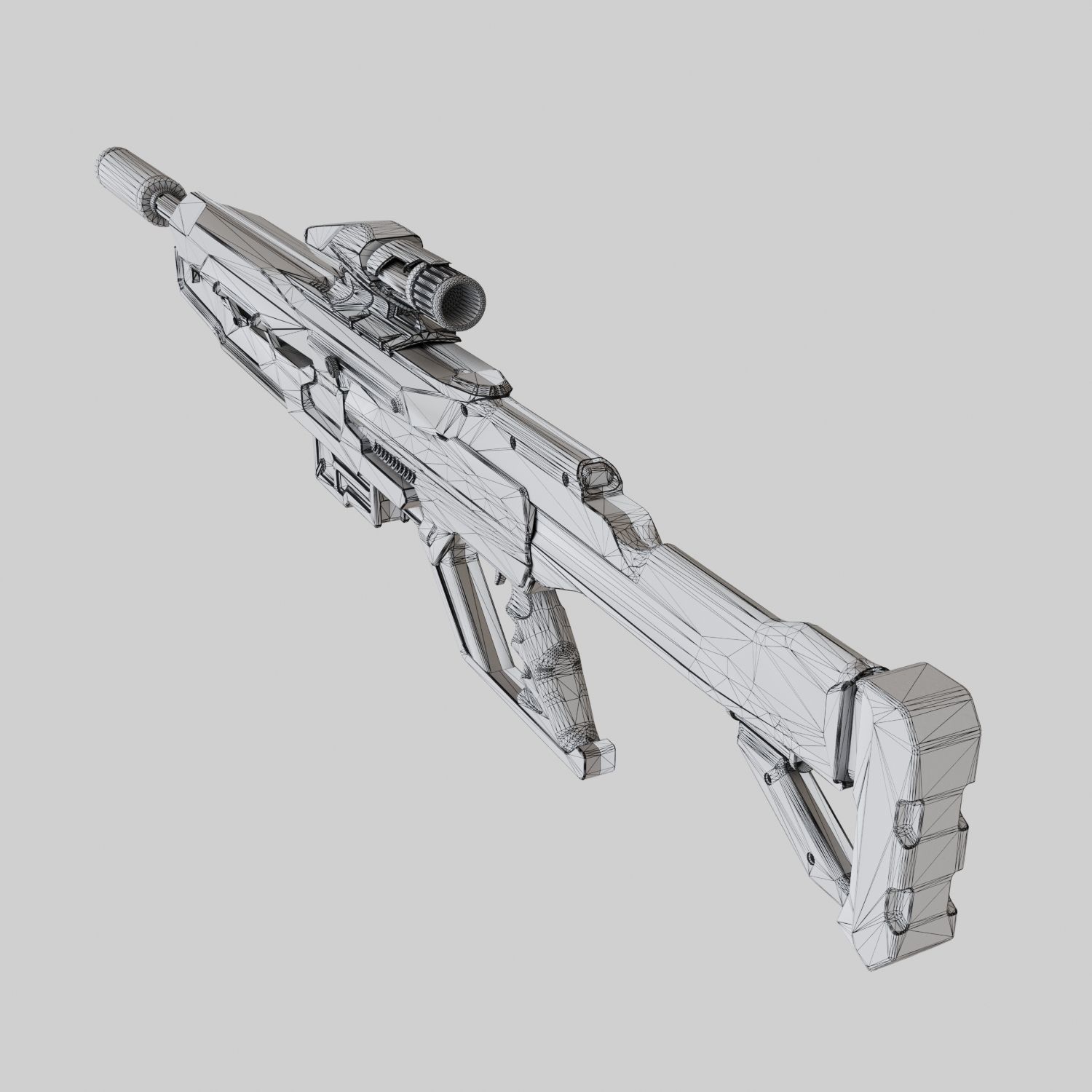 3D model Sci-Fi Sniper Rifle VR / AR / low-poly | CGTrader
