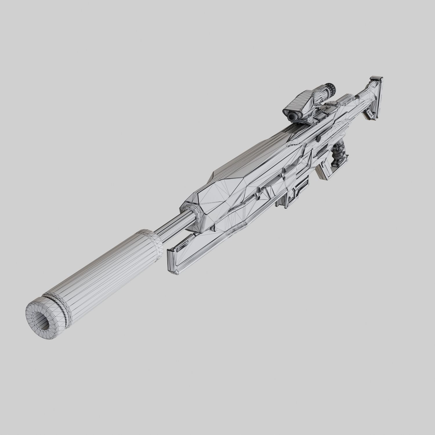 3D model Sci-Fi Sniper Rifle VR / AR / low-poly | CGTrader