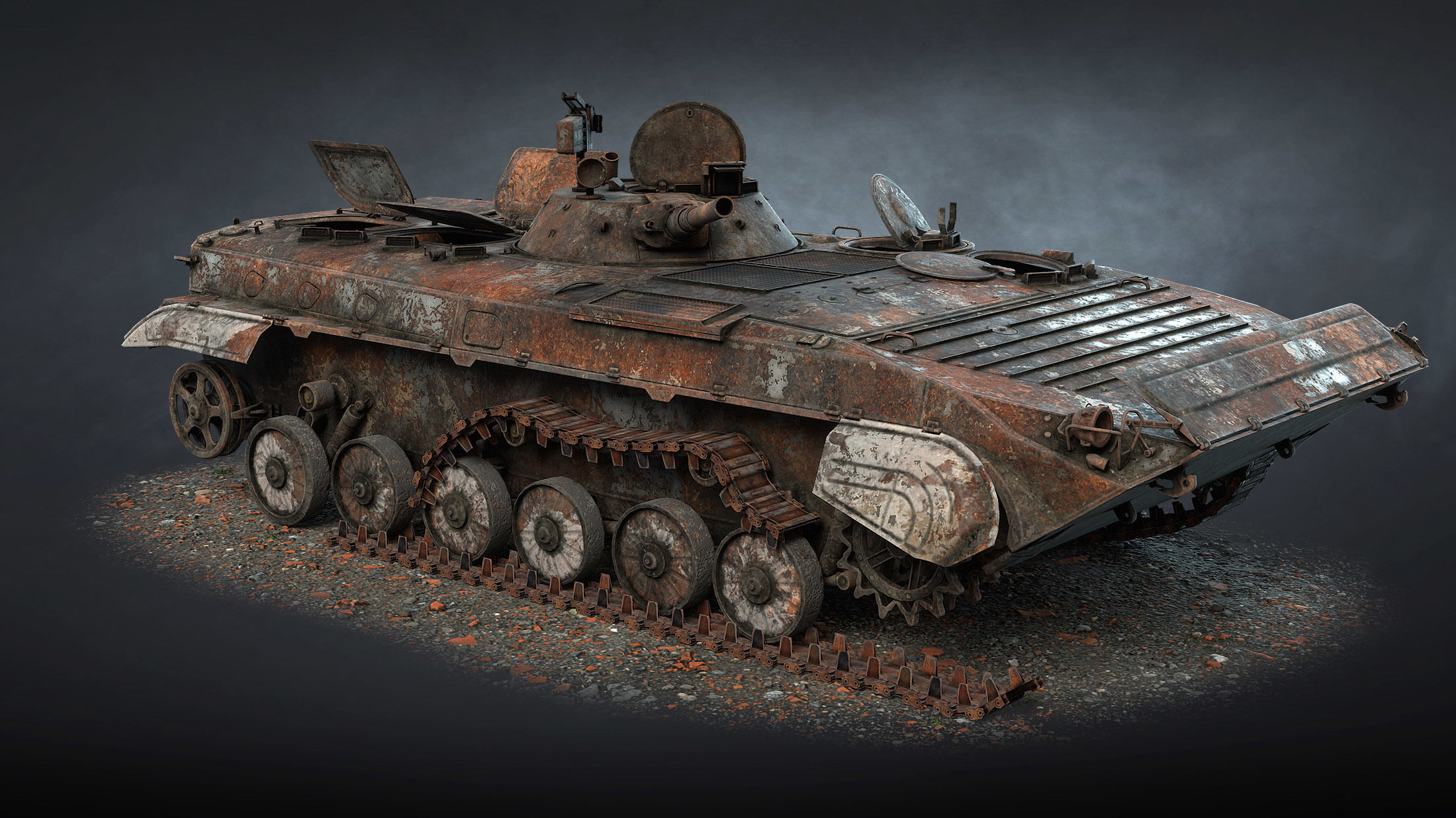 3D model BMP-1 Destroyed Game Ready VR / AR / low-poly | CGTrader