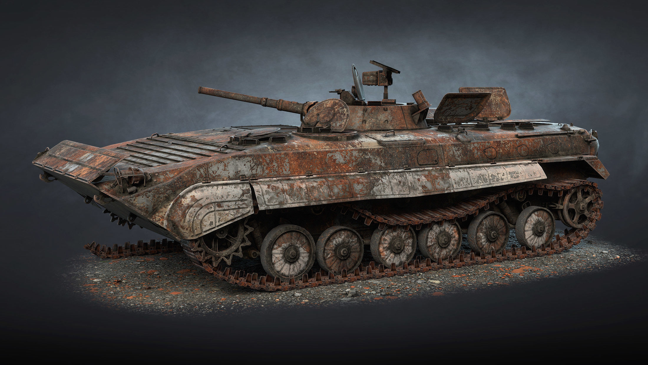 3D model BMP-1 Destroyed Game Ready VR / AR / low-poly | CGTrader