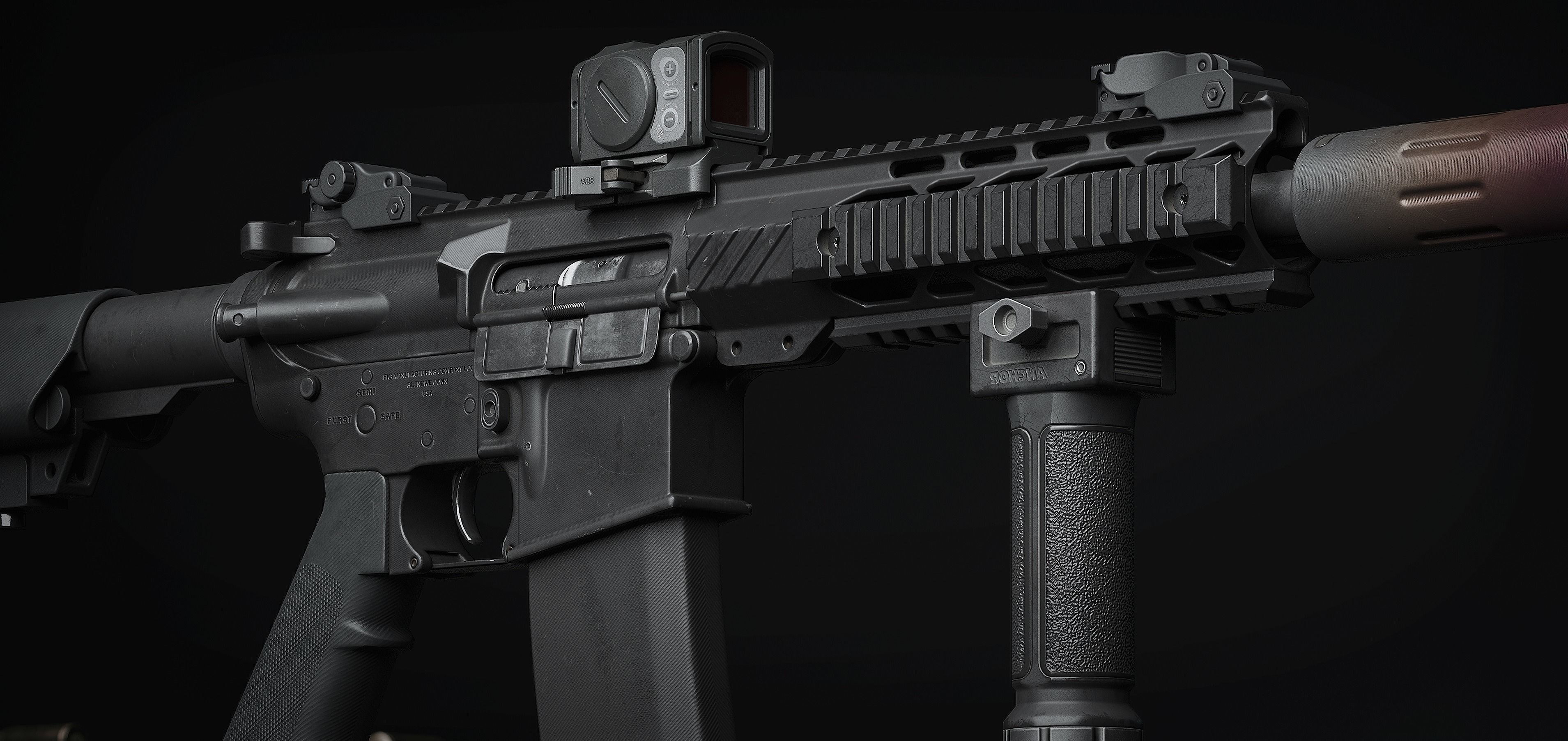 3D model AR15 Pack - x9 Attachments Included VR / AR / low-poly | CGTrader