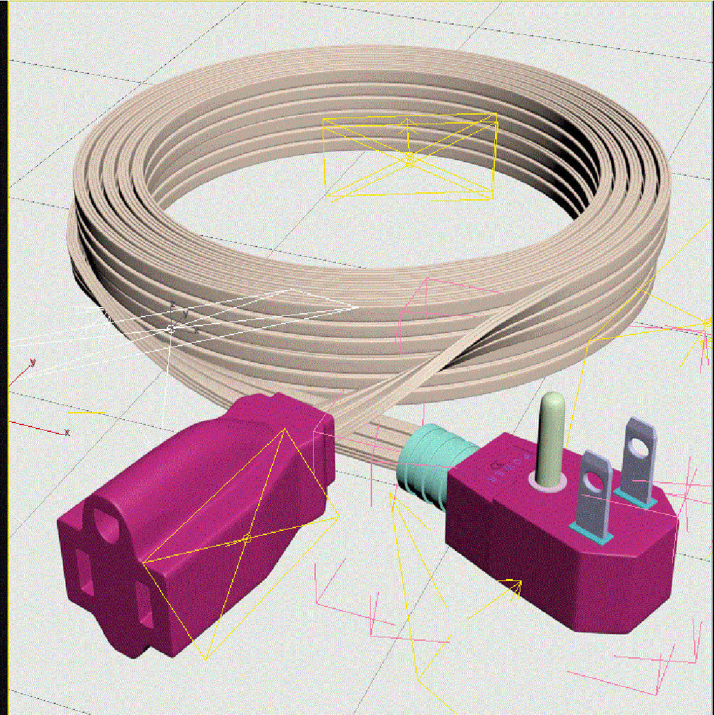 Switches electrical plug flat cable Low-poly 3D model 3D model | CGTrader