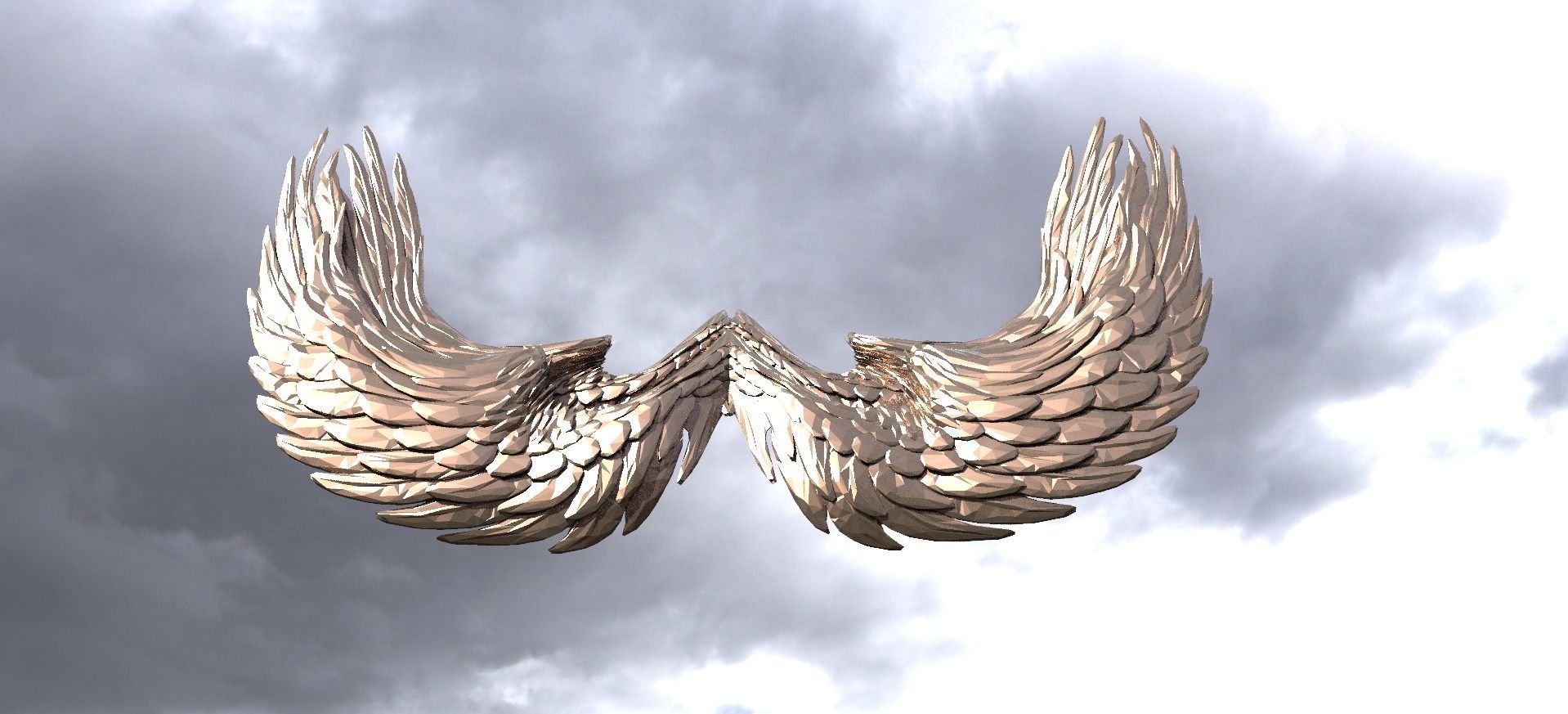 3D model Four Elements Angel Wind Wings Low poly 2 VR / AR / low-poly | CGTrader