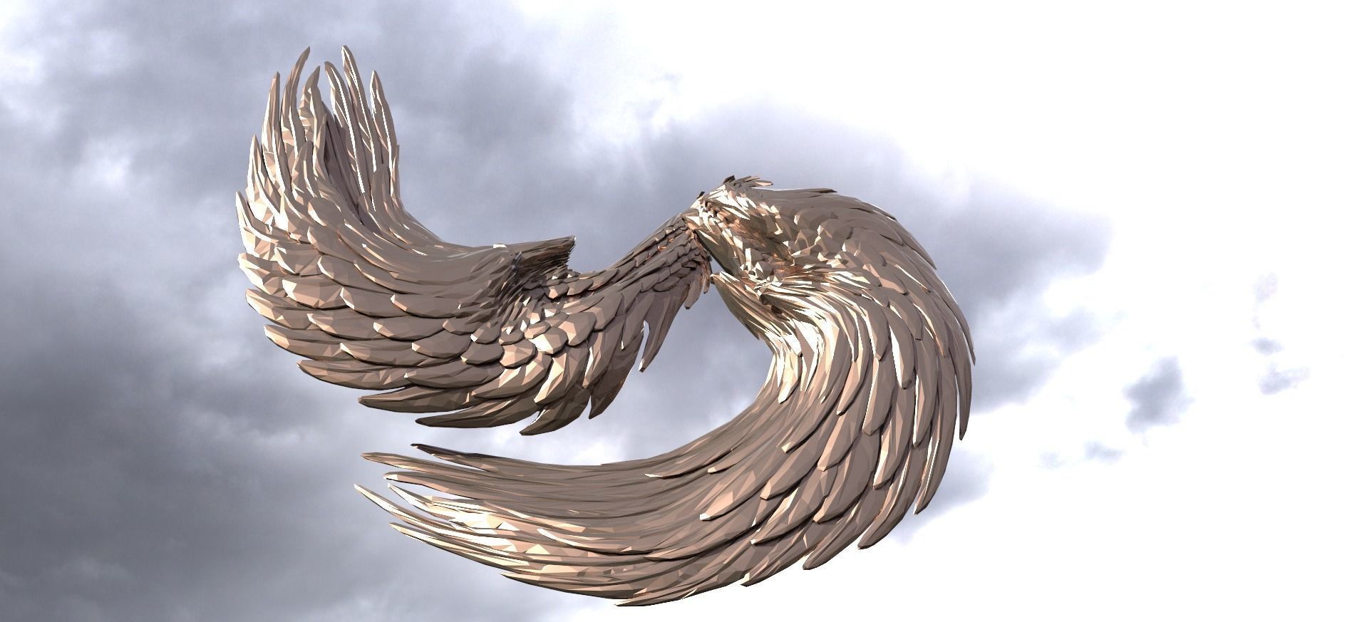 3D model Four Elements Angel Wind Wings Low poly 2 VR / AR / low-poly ...