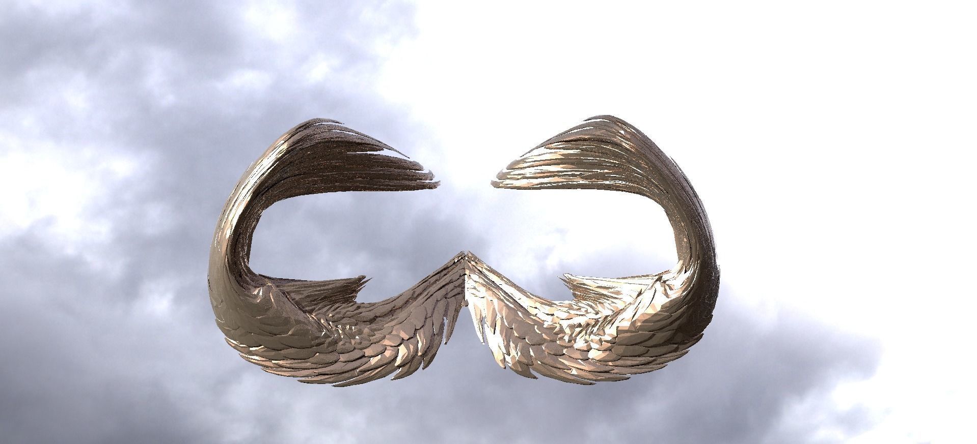 3D model Four Elements Angel Wind Wings Low poly 2 VR / AR / low-poly ...