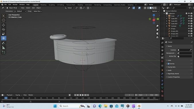 3D model bar counter VR / AR / low-poly | CGTrader