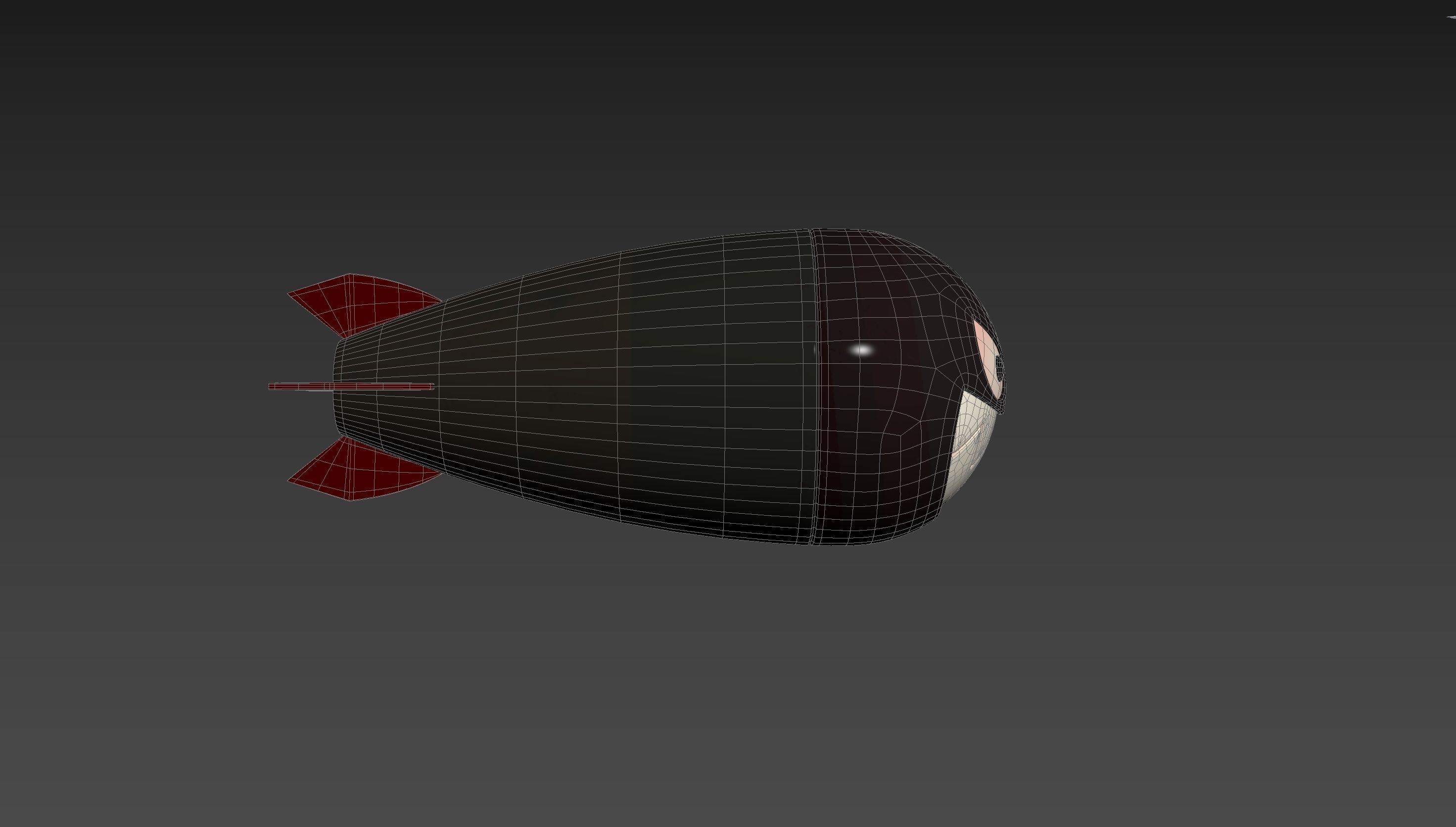 Character240 Cartoon Torpedo 3D model | CGTrader