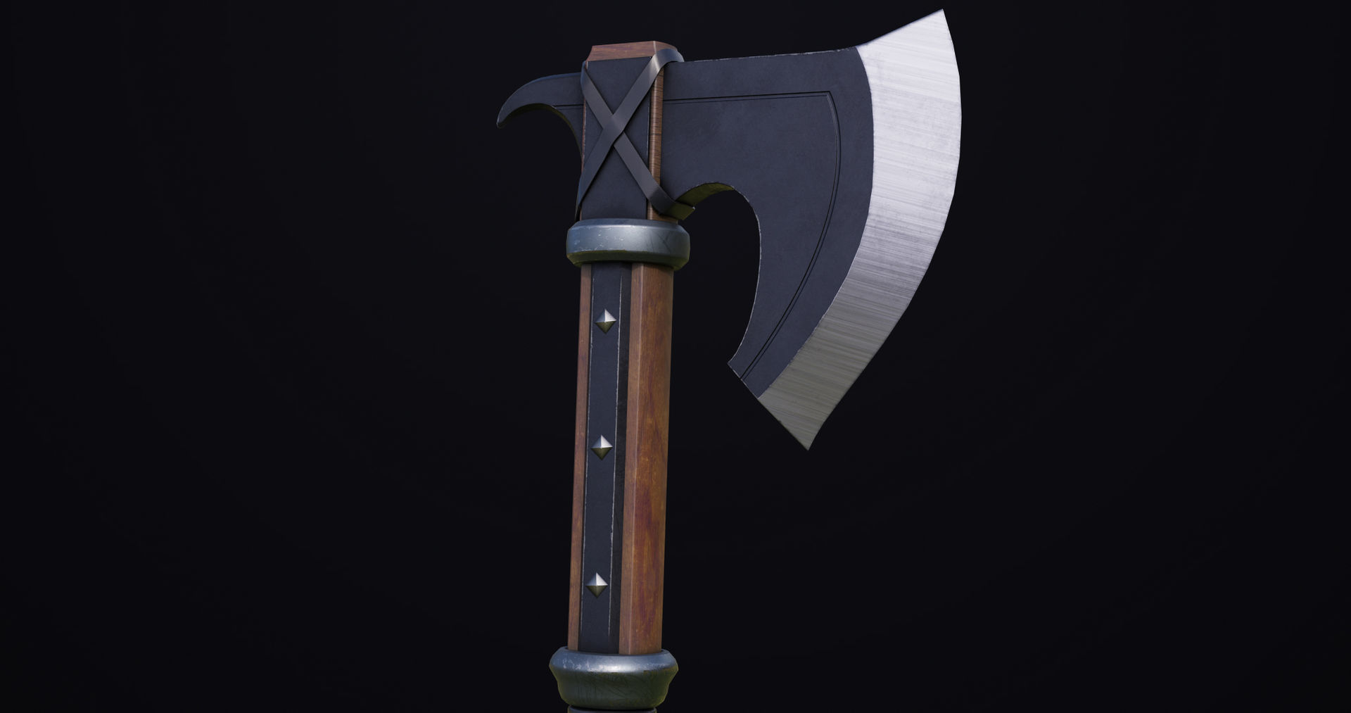 3D model Battle Axe 14 Blue Handle All PBR Unity UE Textures Included ...