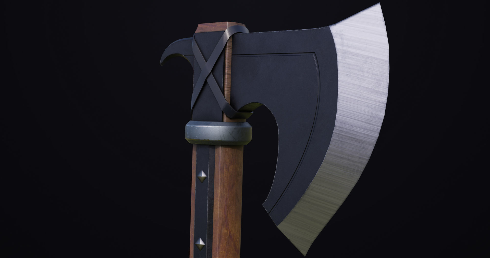 3D model Battle Axe 14 Blue Handle All PBR Unity UE Textures Included ...