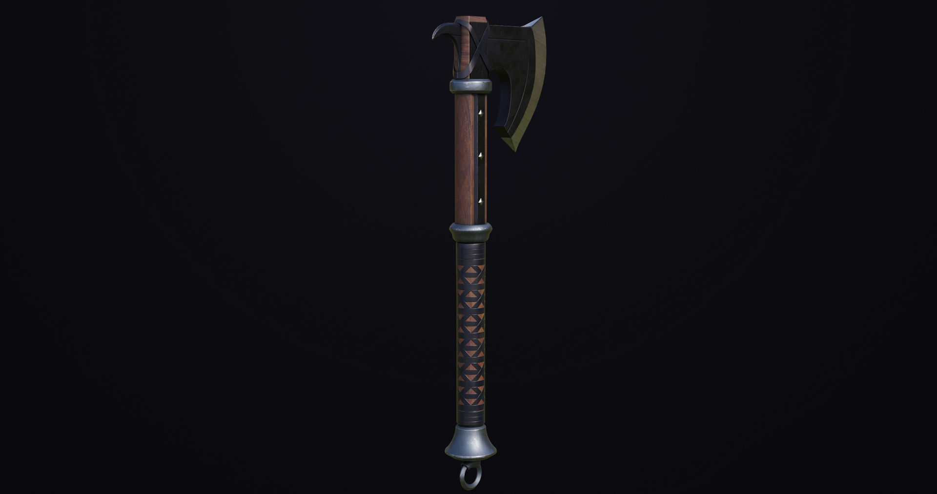 3D model Battle Axe 14 Blue Handle All PBR Unity UE Textures Included ...