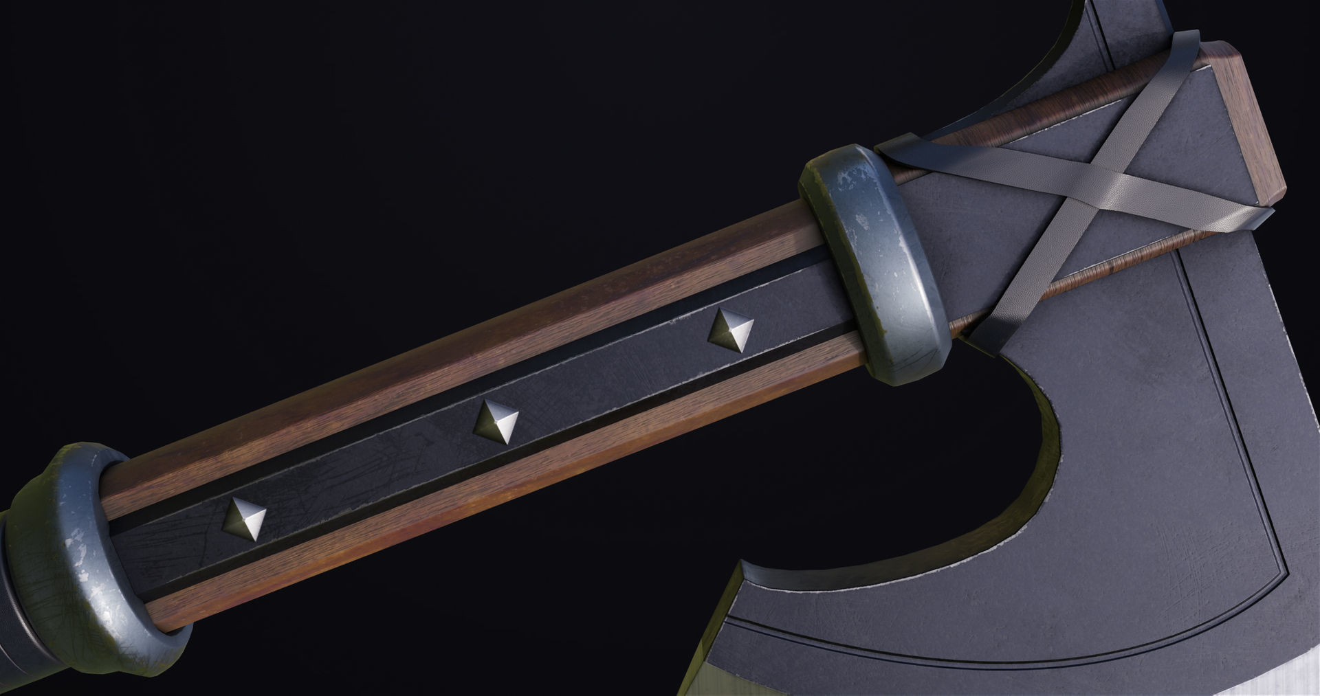 3D model Battle Axe 14 Blue Handle All PBR Unity UE Textures Included VR / AR / low-poly | CGTrader