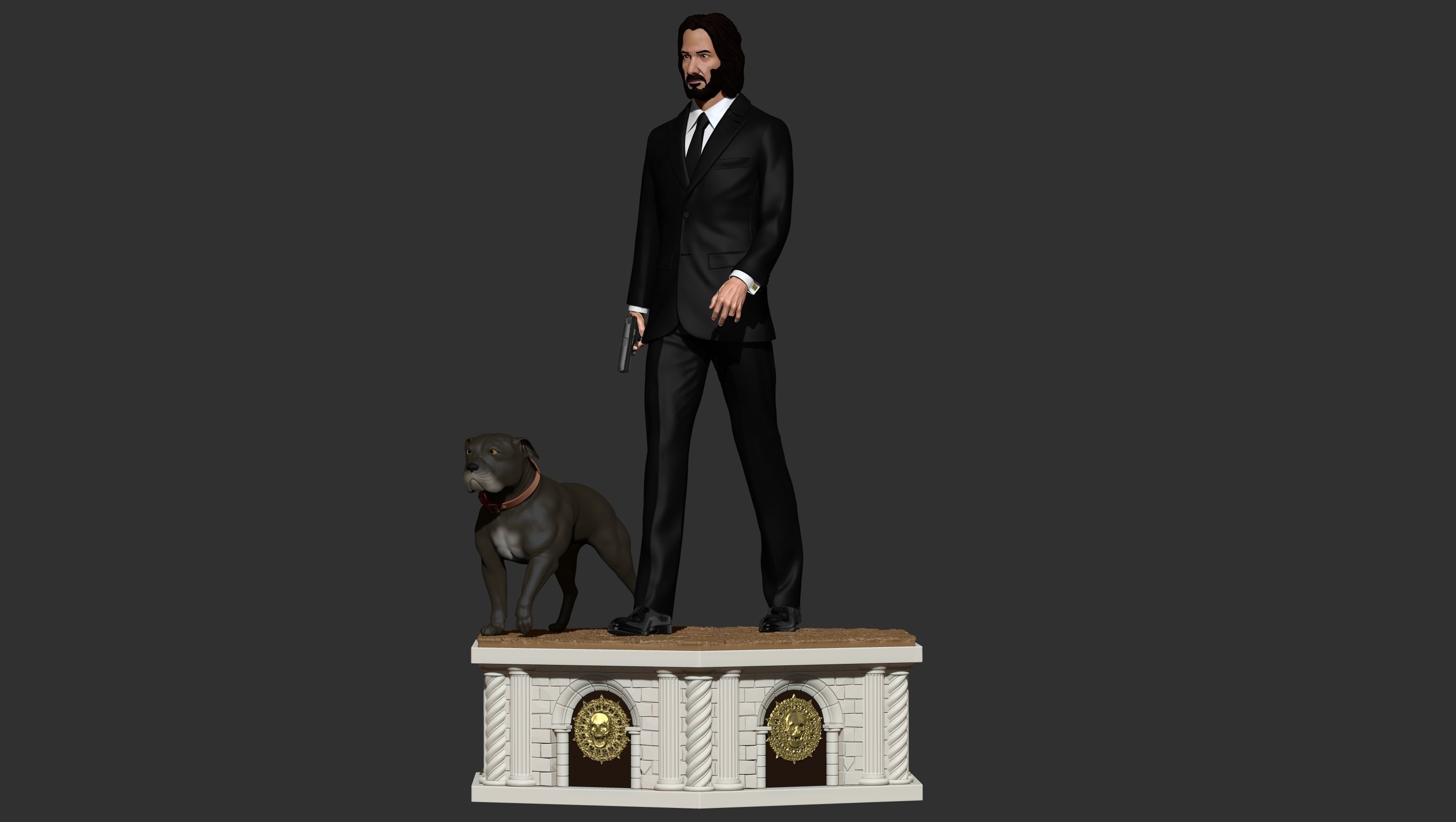 John Wick figure 3D model 3D printable | CGTrader
