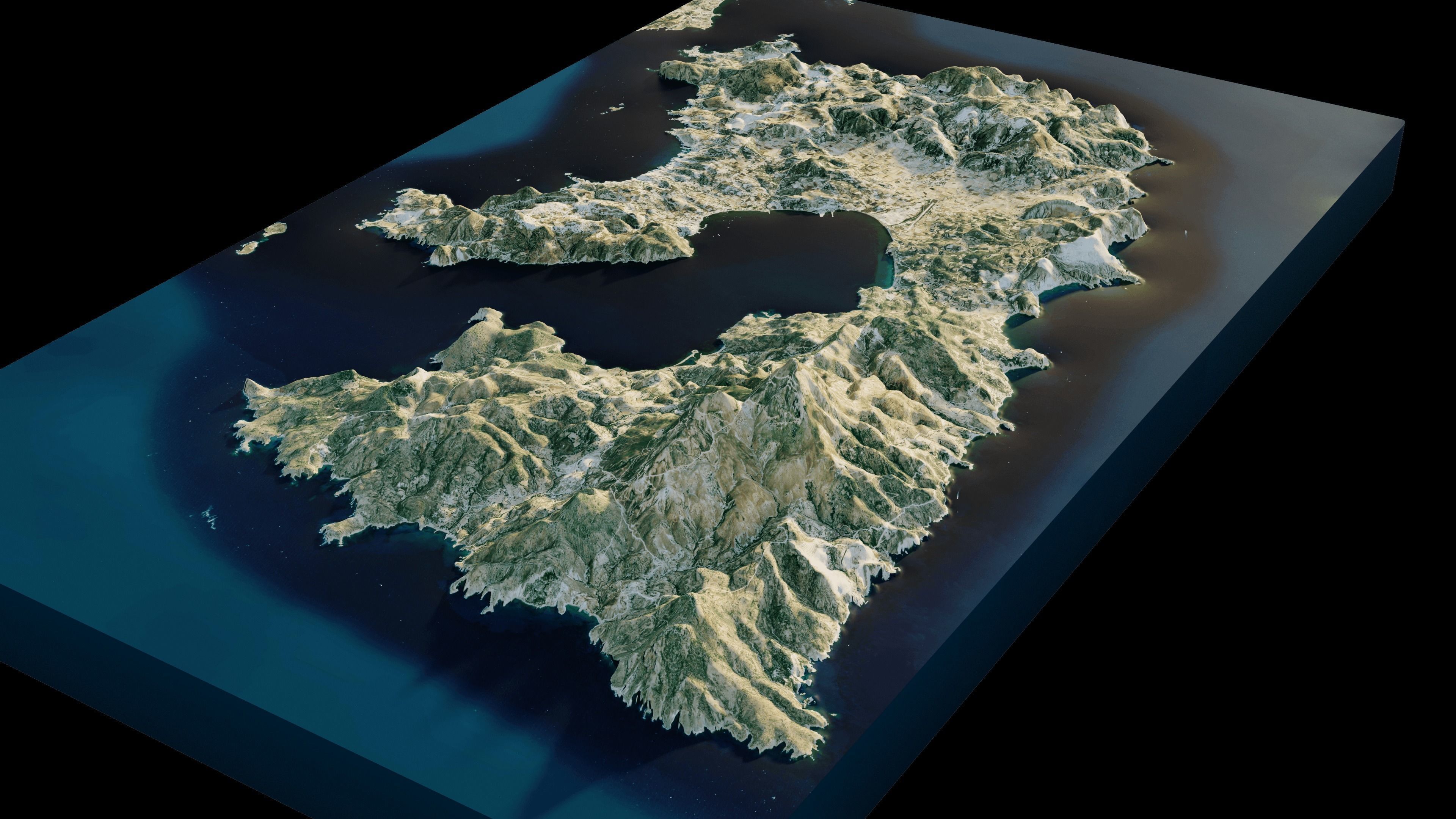 Milos island terrain 3d model 3D model | CGTrader