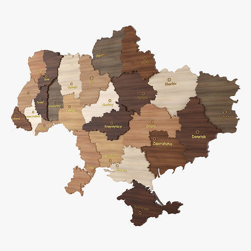 Wooden Map of Ukraine 3D model | CGTrader